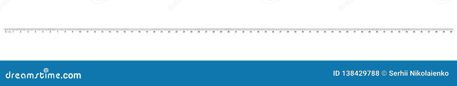 Ruler 60 Inch. Precise Measuring Tool. Inches Size Indicators Stock ...