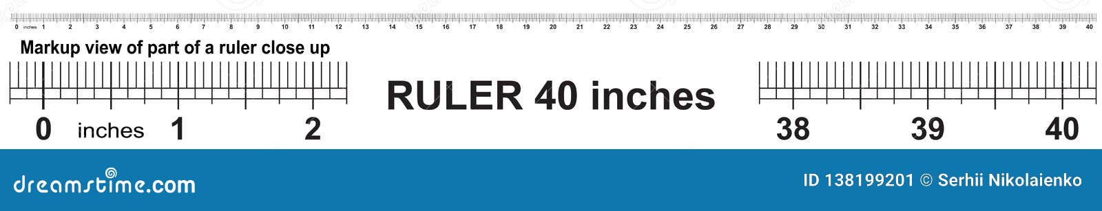 Ruler 40 Inch. Precise Measuring Tool Stock Illustration - Illustration ...
