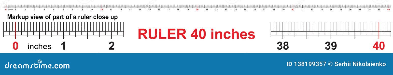 Ruler 40 Inch. Precise Measuring Tool Stock Illustration - Illustration ...