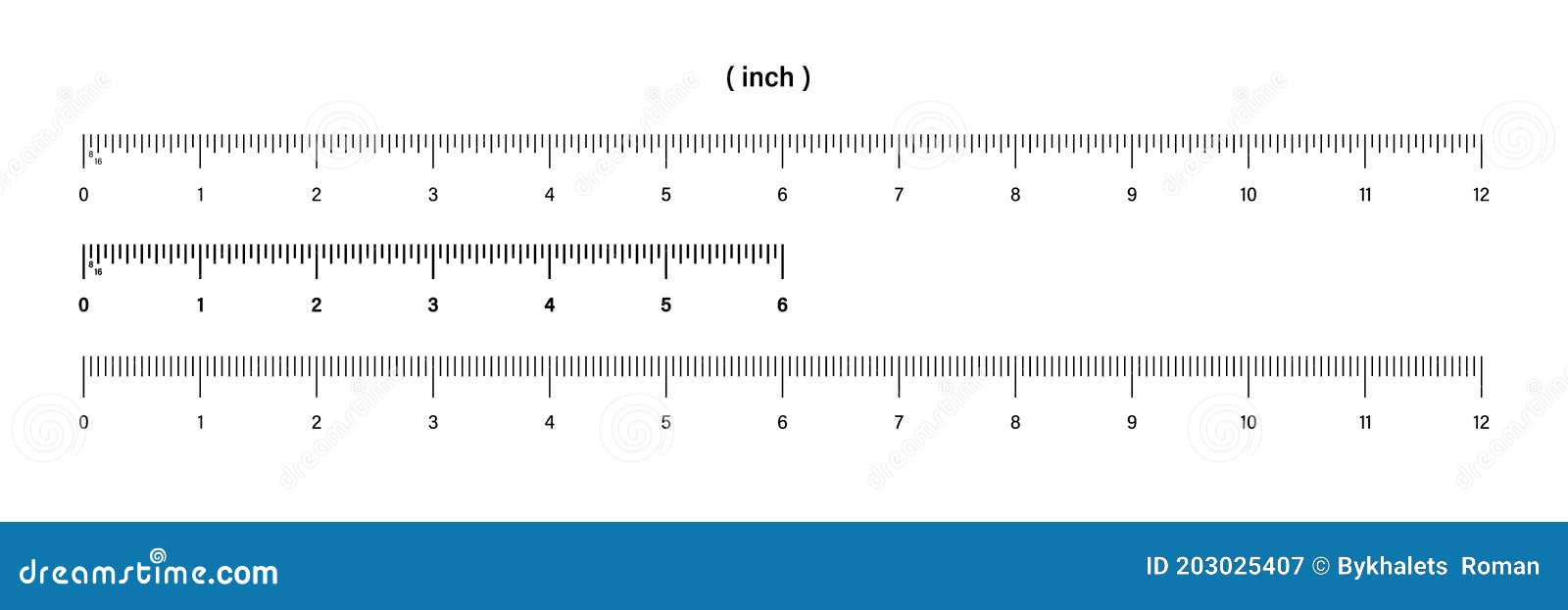 Ruler Inch Rulers. Ruler Scale. Vector Isolated Elements. Measuring ...