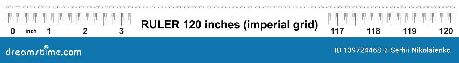 Ruler 120 Inches Imperial. Precise Measuring Tool Stock Illustration ...