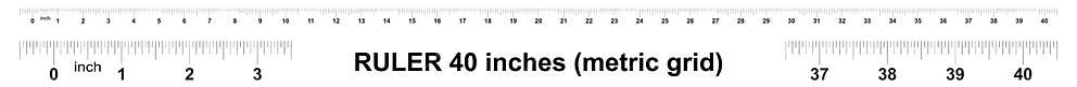 Ruler 40 Inches. Metric Inch Size Indicator. Decimal System Grid Stock ...