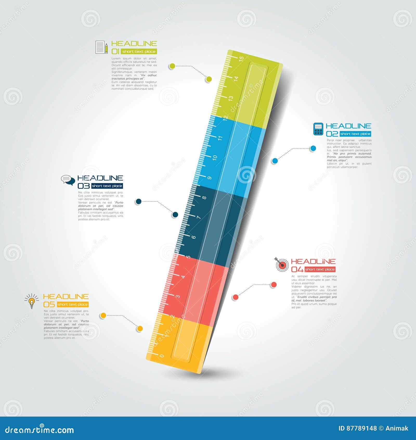 Ruler Infographic Template, Chart, Diagram. Vector. Stock Vector ...