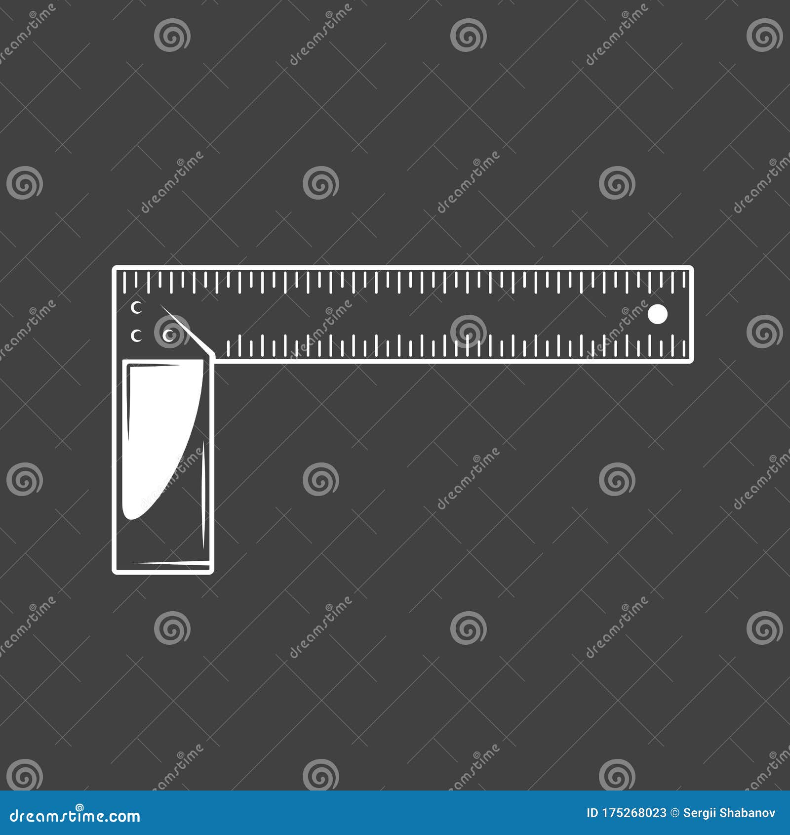 Ruler Isolated on Black Background Stock Vector - Illustration of ...