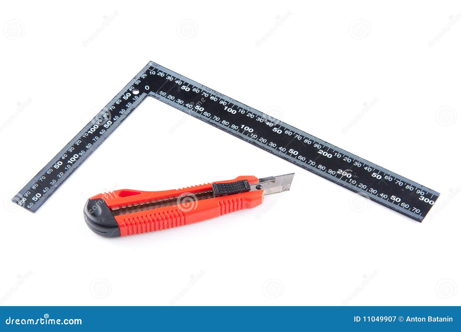 Ruler and knife stock image. Image of measurement, isolated - 11049907