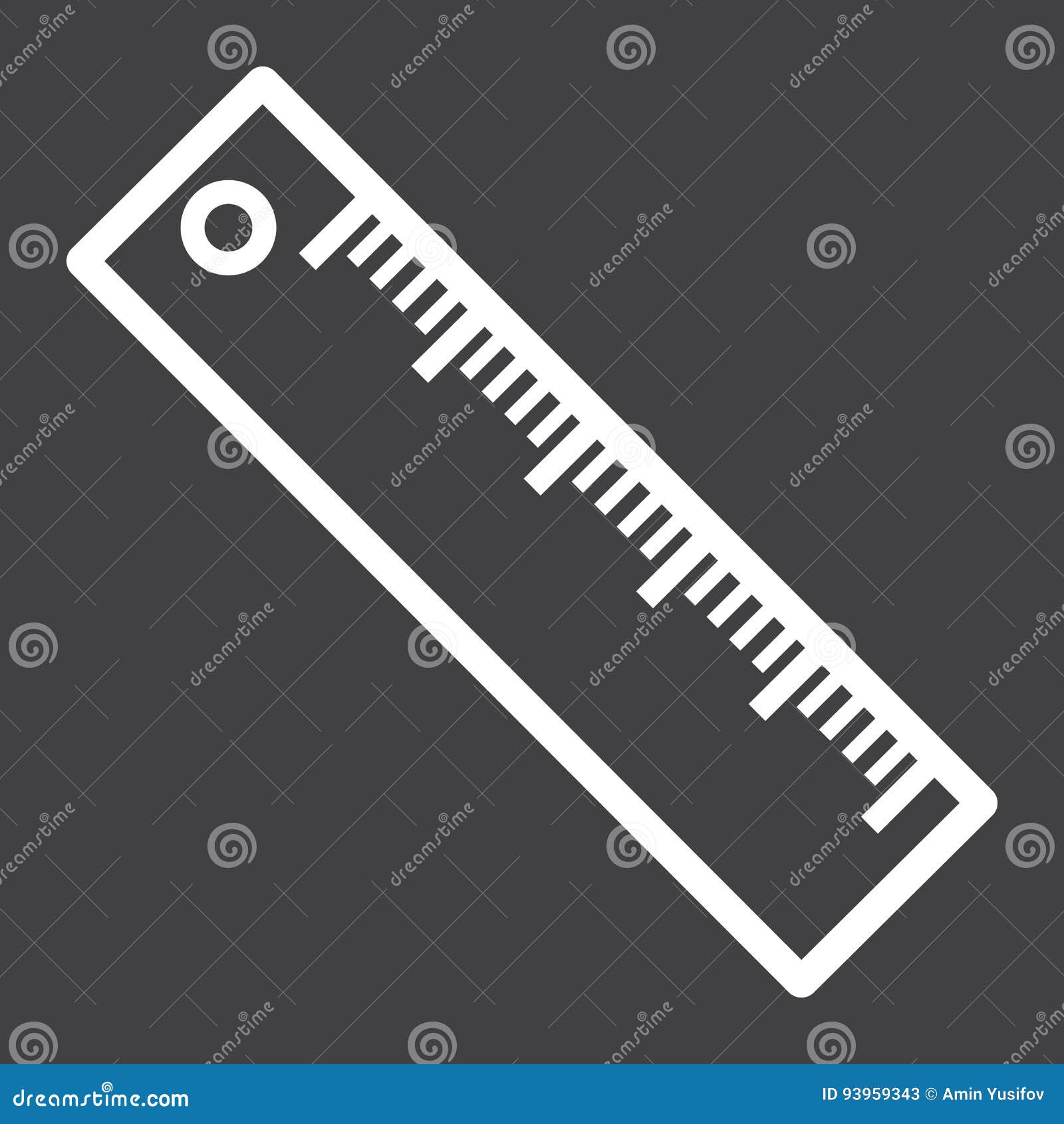 Ruler Line Icon, Education and School Stock Vector - Illustration of ...