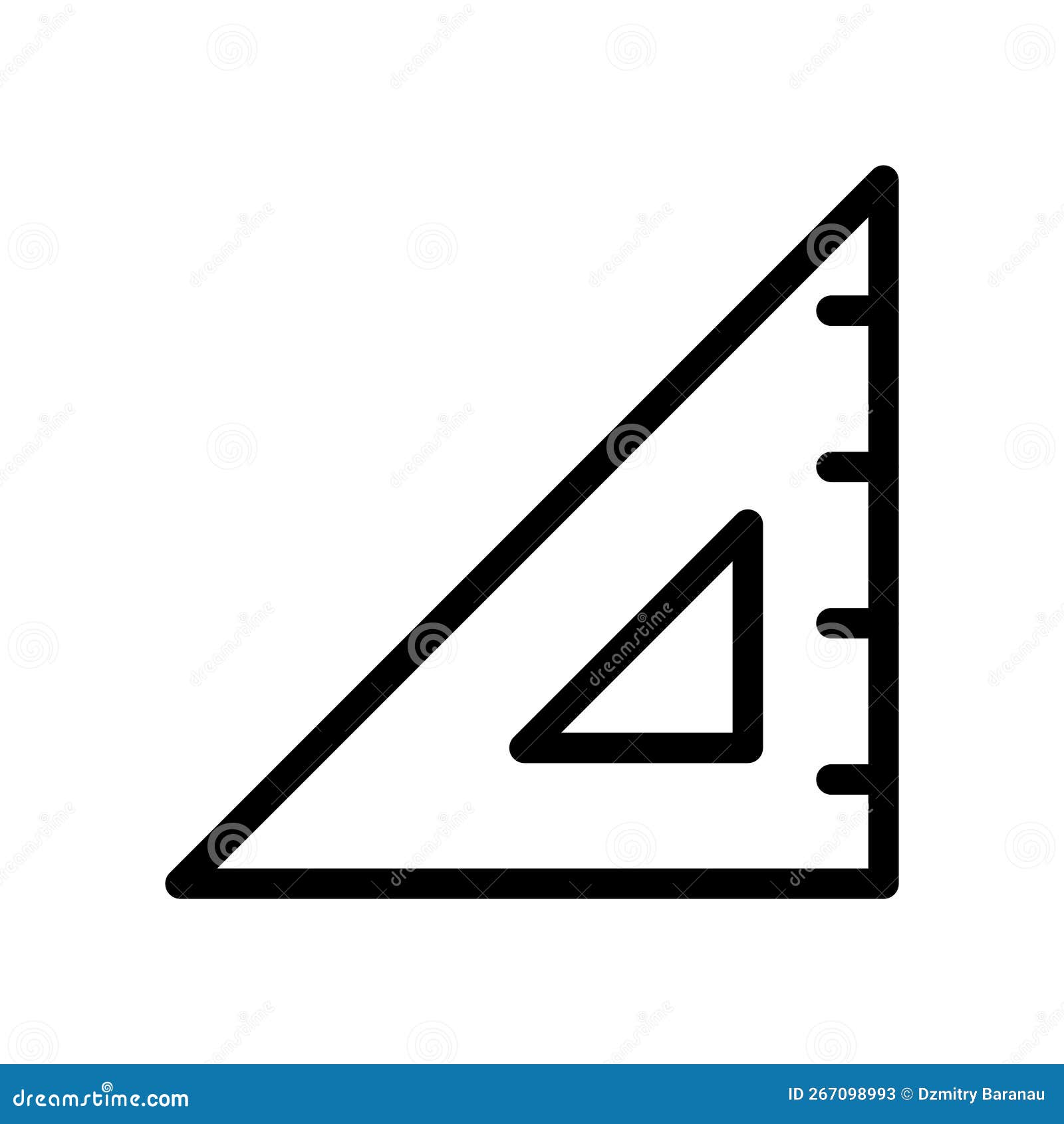 Ruler Line Icon Isolated on White Background. Black Flat Thin Icon on ...