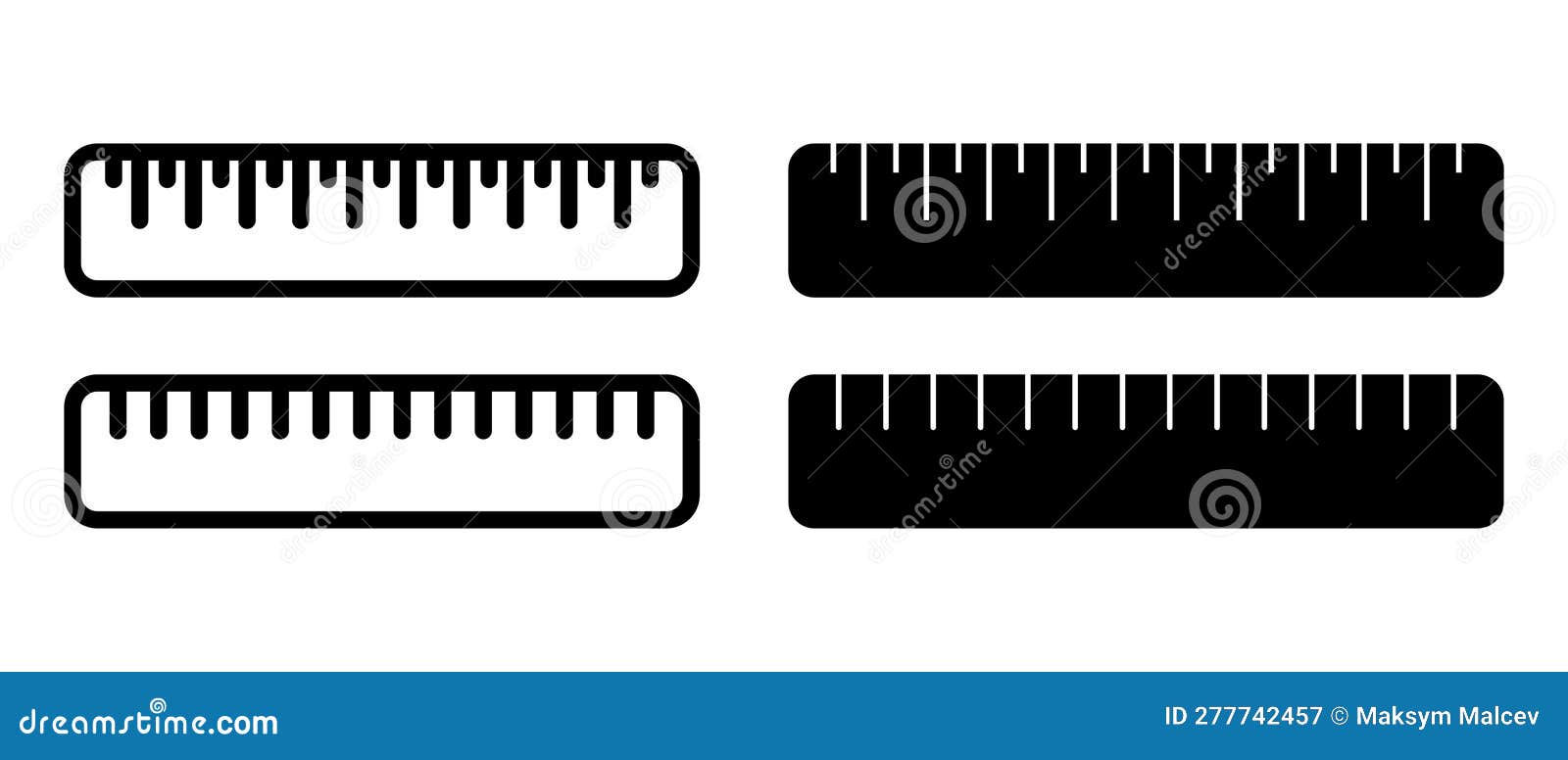 Ruler Line Icons Set. Vector Isolated on Background. Stock Vector ...