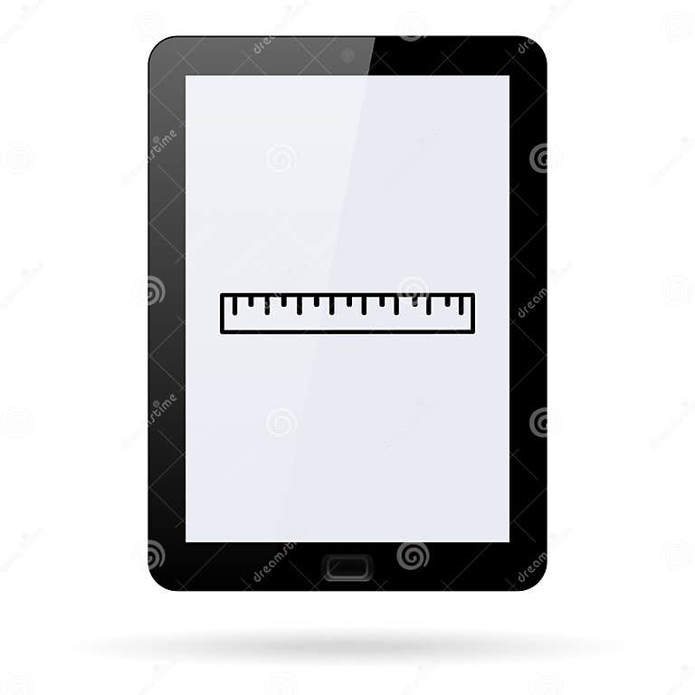 Ruler Line Vector Icon on a Realistic Tablet Stock Vector ...