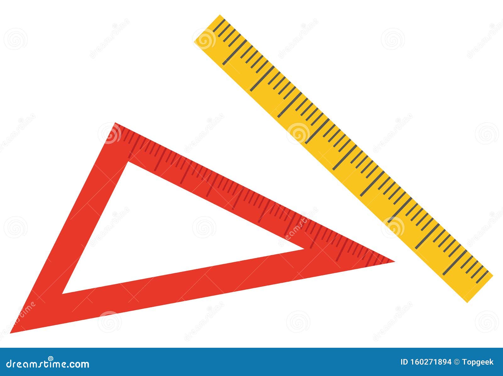 Ruler for Maths Lessons, School Supplies Closeup Stock Vector ...