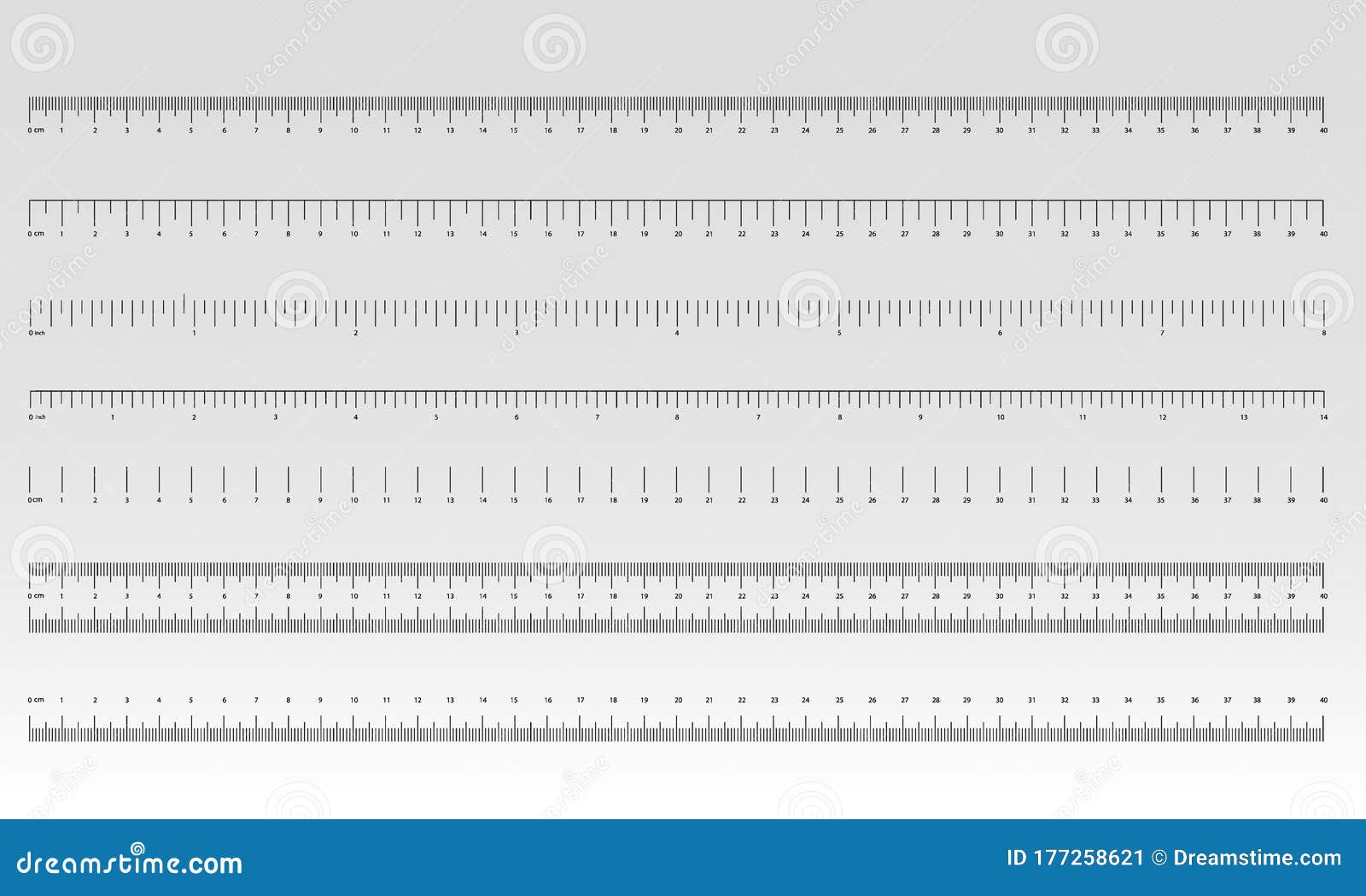 Ruler Of 2000 Millimeters. Ruler Of 200 Centimeters. Ruler Of 2 Meters ...