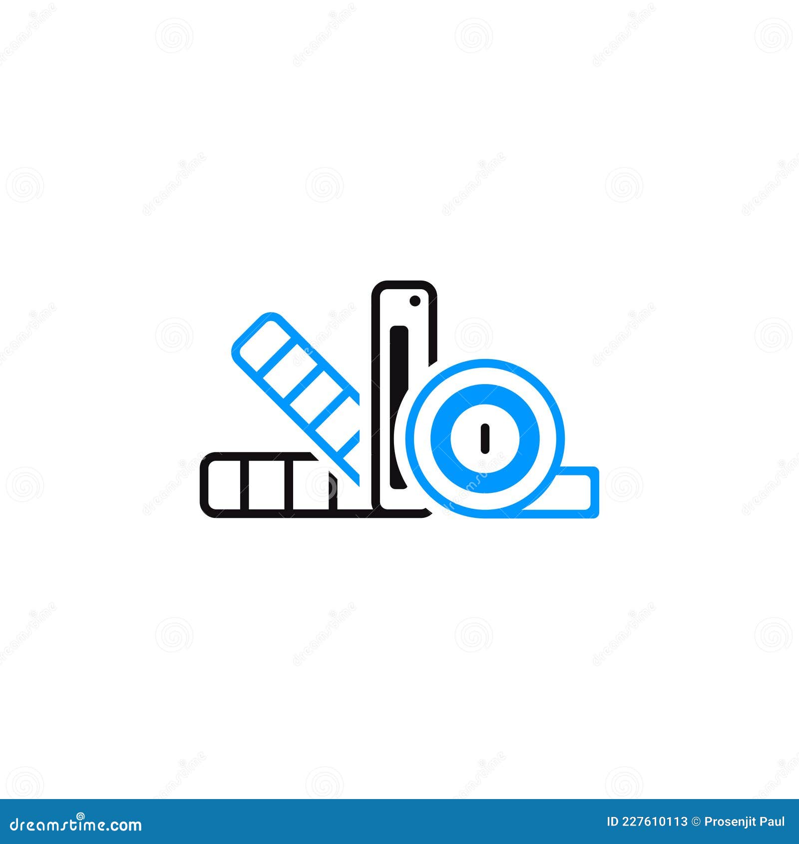 Ruler and Measuring Ribbon Icon Vector Stock Vector - Illustration of ...