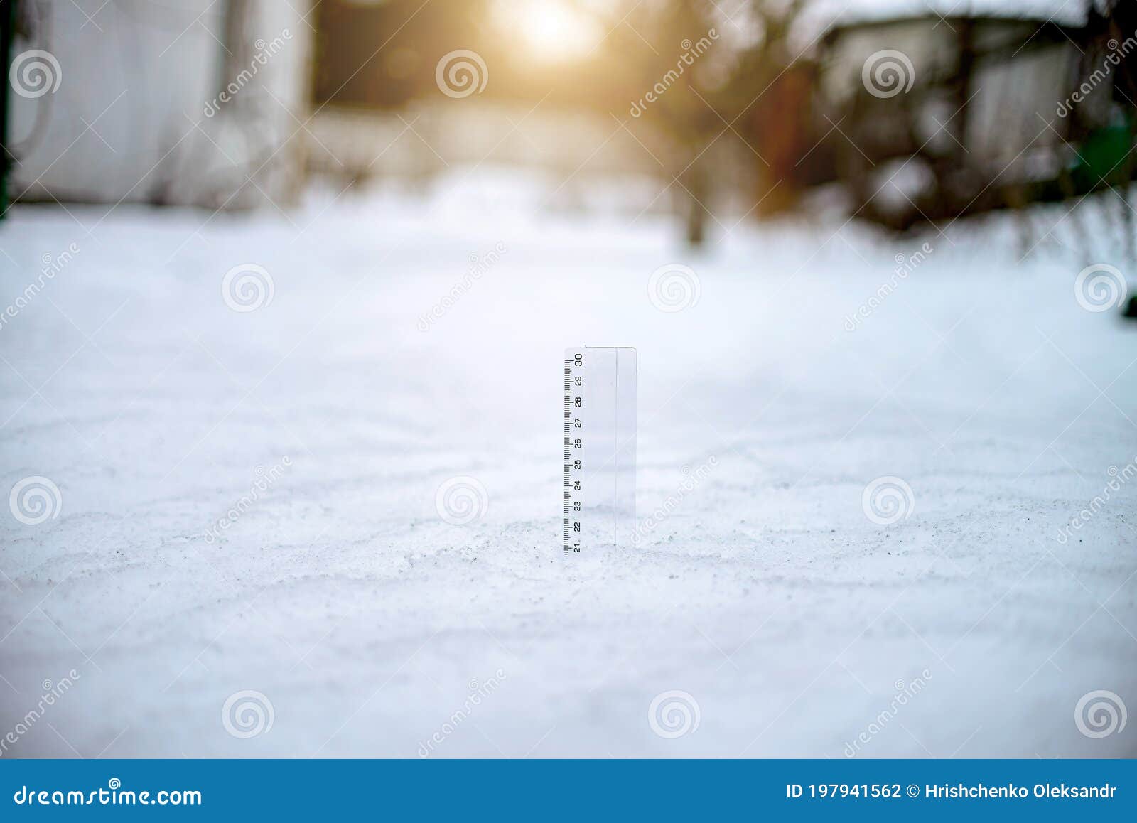 Measuring The Snow Level With A Ruler Stock Image | CartoonDealer.com ...