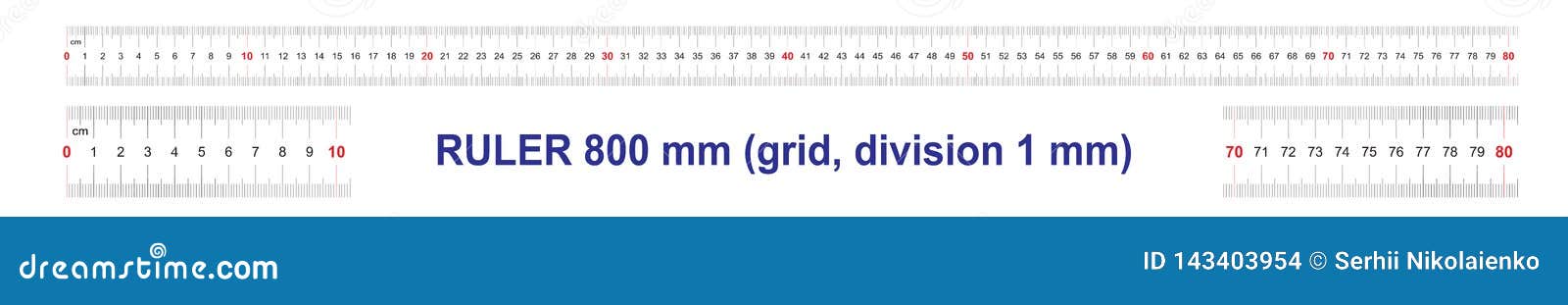 Ruler Of 800 Millimeters. Ruler Of 80 Centimeters. Calibration Grid ...