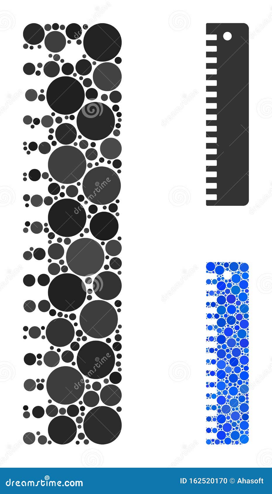 Ruler Mosaic Icon of Round Dots Stock Vector - Illustration of round ...