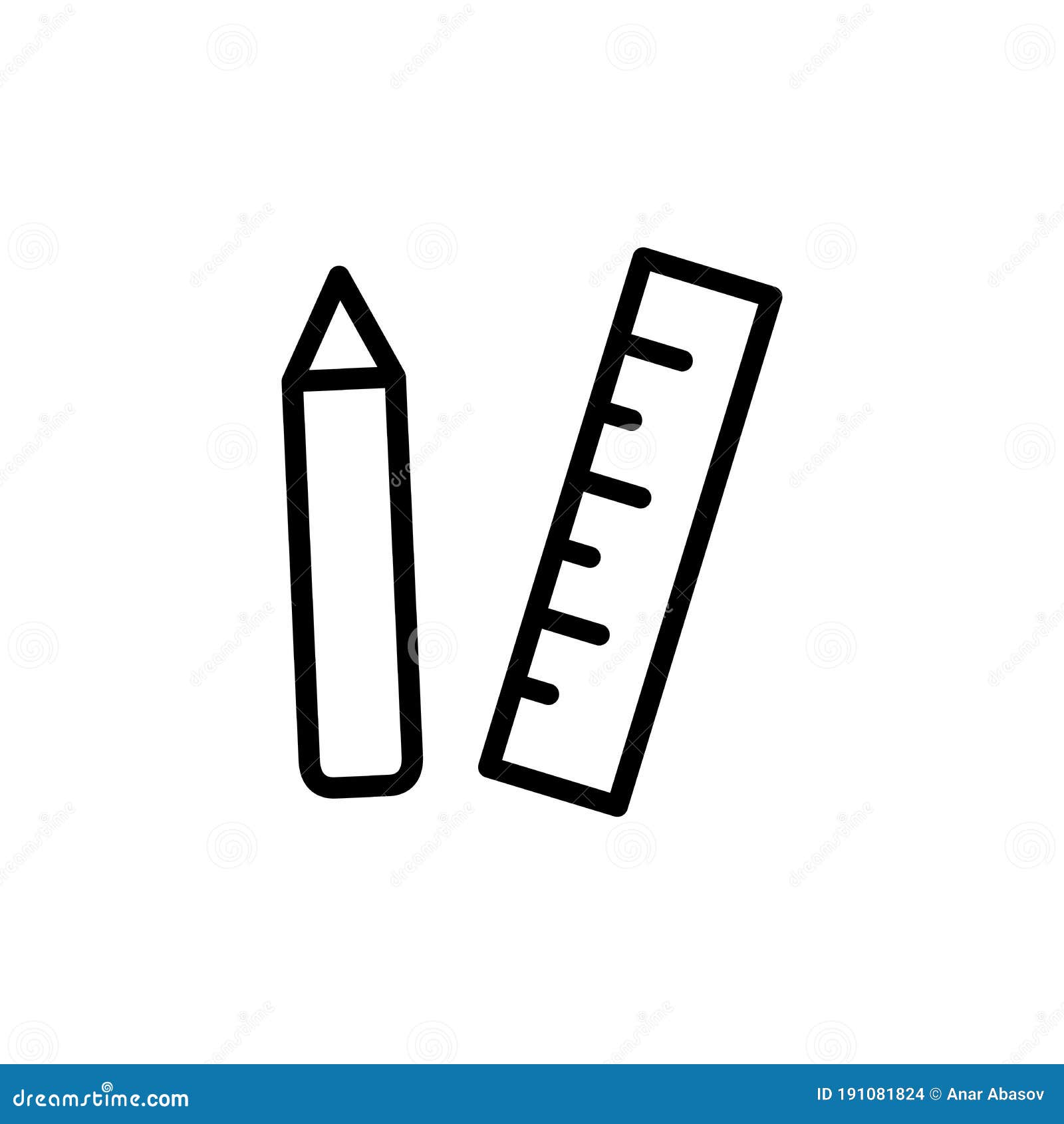 Ruler, Pen Icon. Simple Line, Outline Vector Elements of Knowledge ...
