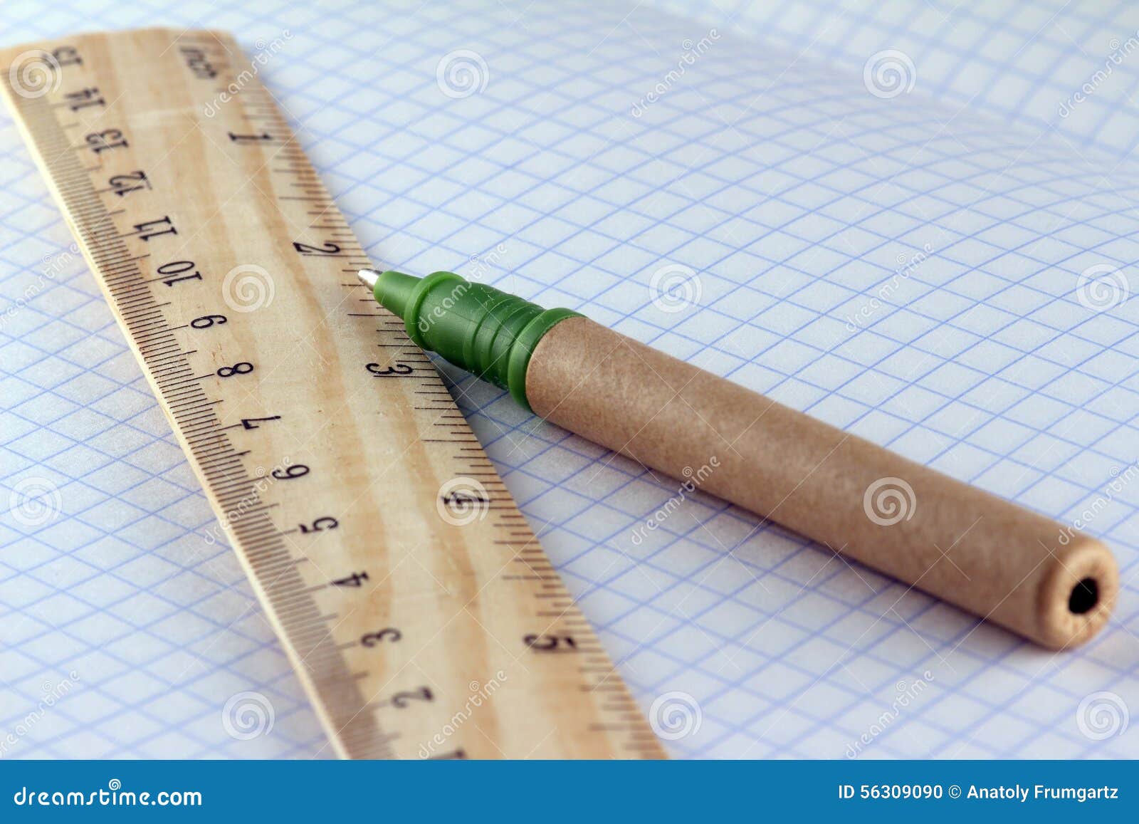 Ruler and pen stock photo. Image of notebook, incidentals - 56309090