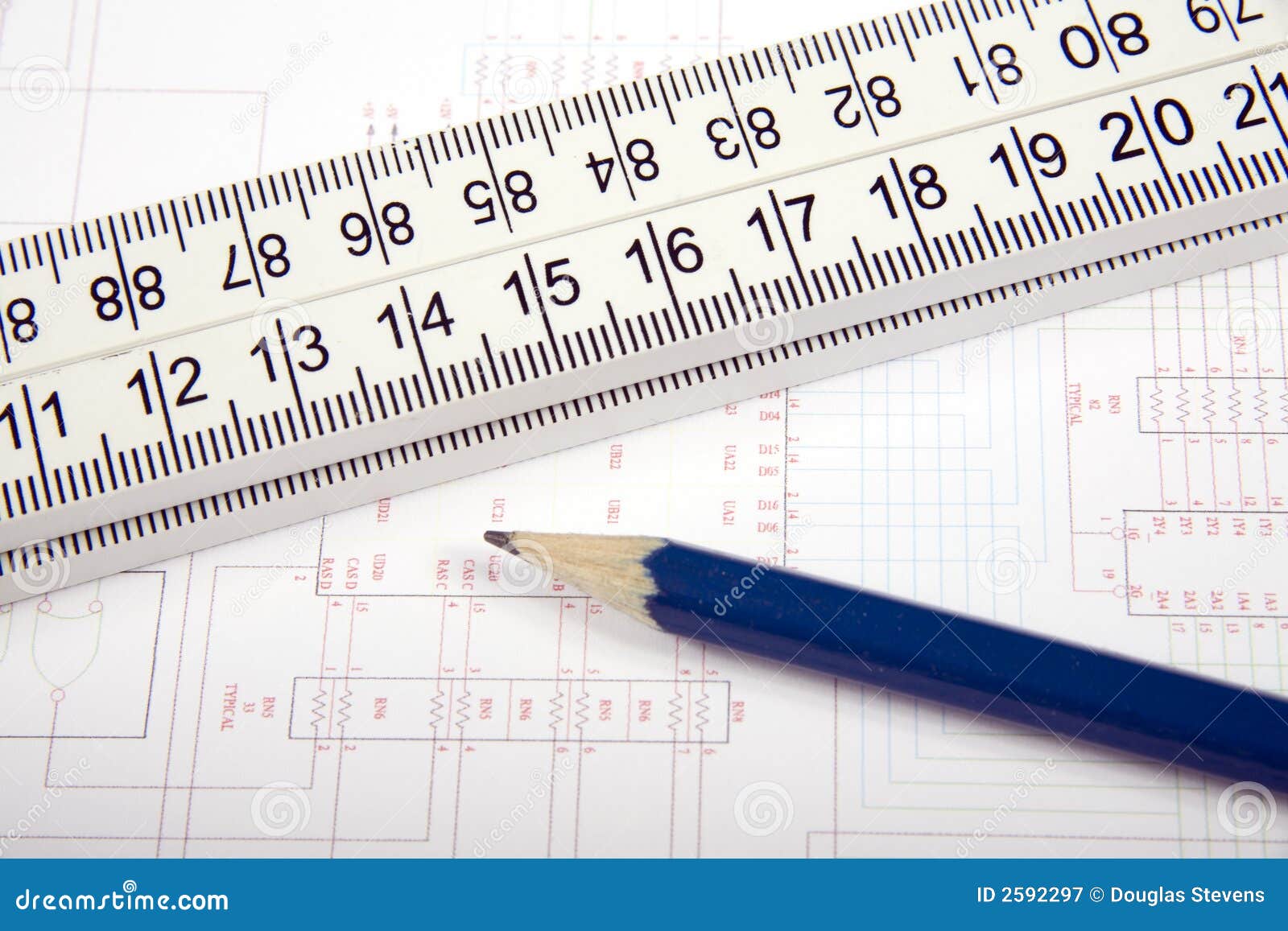 A ruler and pencil stock image. Image of plumbing, pipe - 2592297