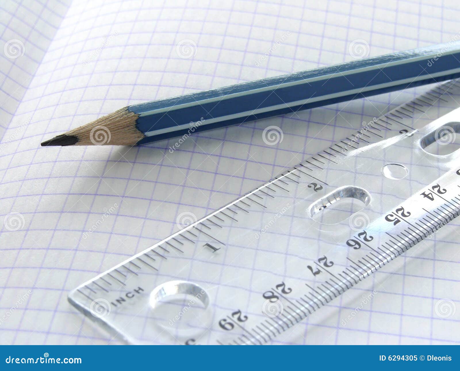 Ruler and pencil stock image. Image of school, page, copybook - 6294305