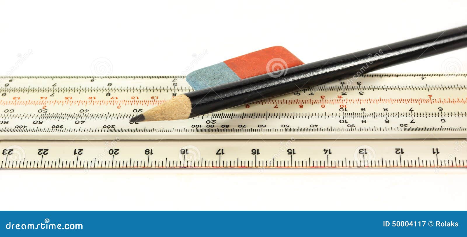 Ruler pencil and eraser stock image. Image of math, engineering - 50004117