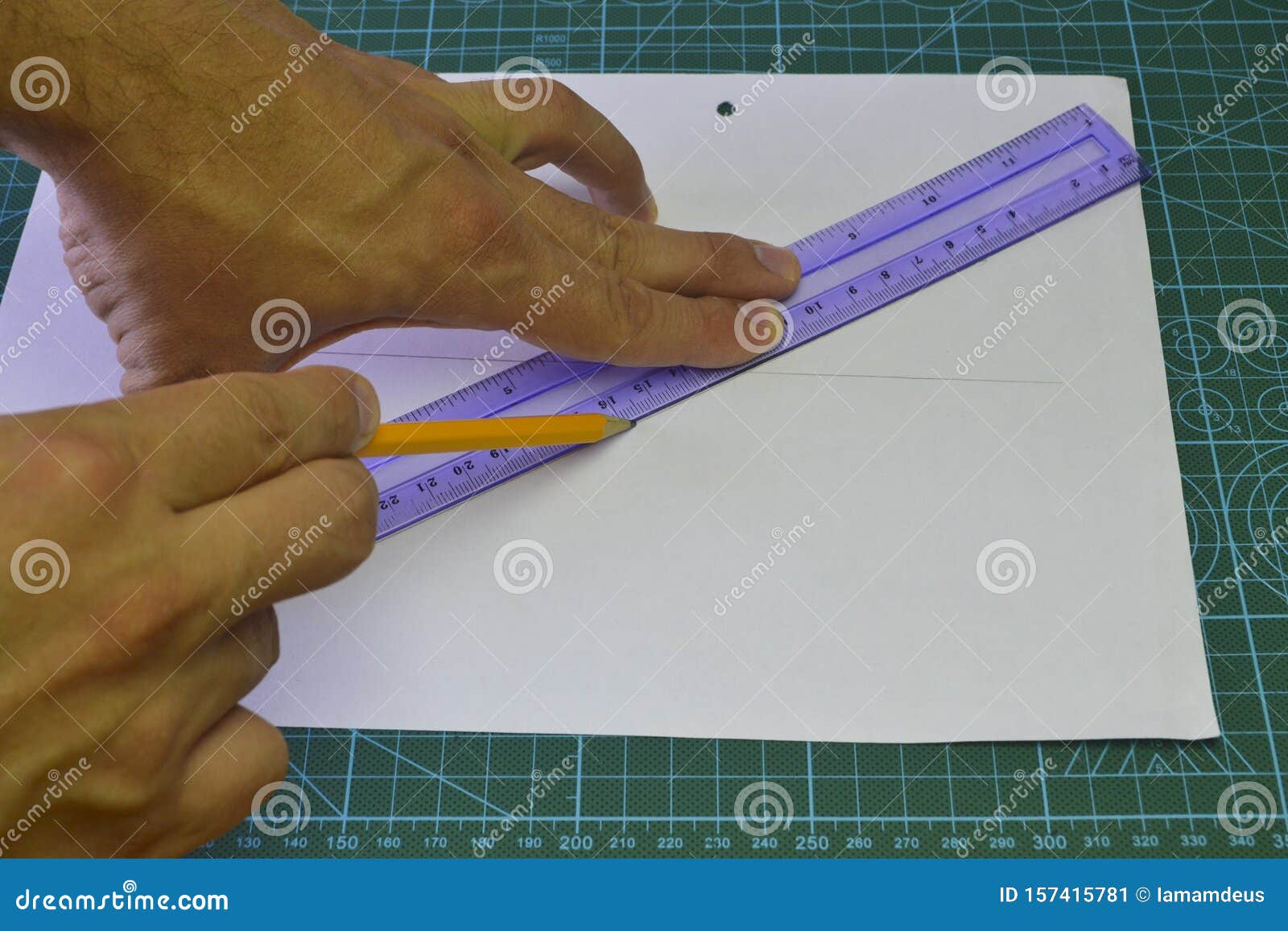 A ruler and a pencil stock image. Image of desk, engineering - 157415781