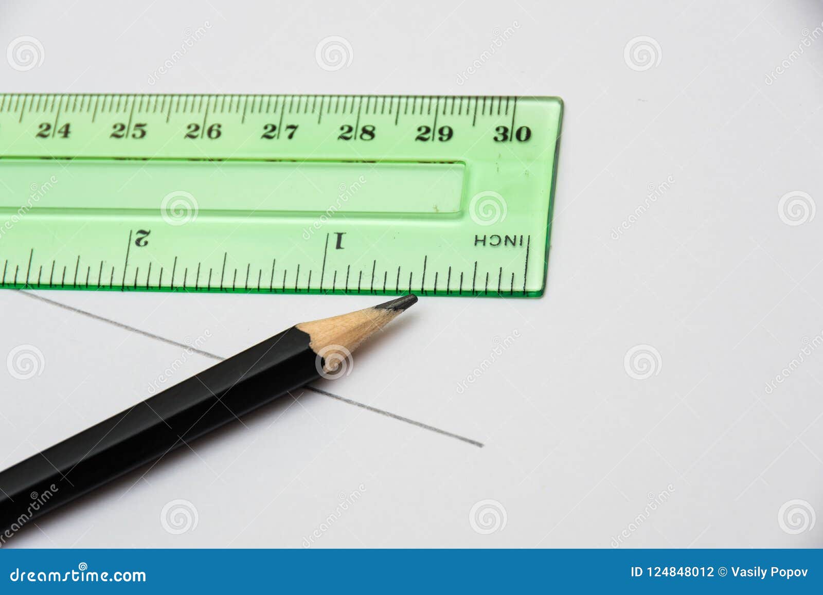 Ruler and Pencil for Study and Measurement Stock Photo - Image of ...