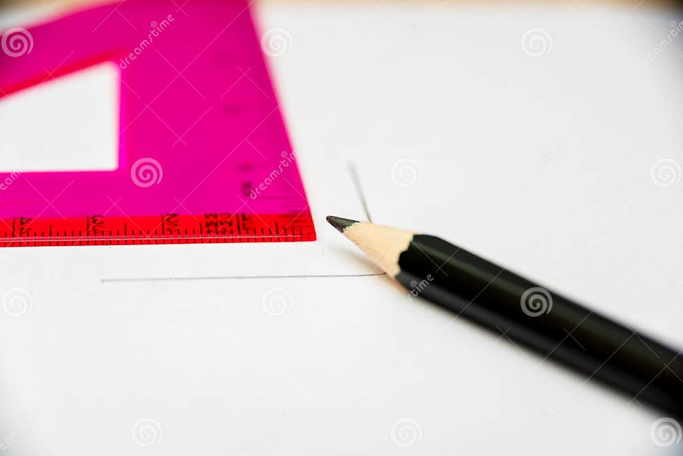 Ruler and Pencil for Study and Measurement Stock Photo - Image of ...
