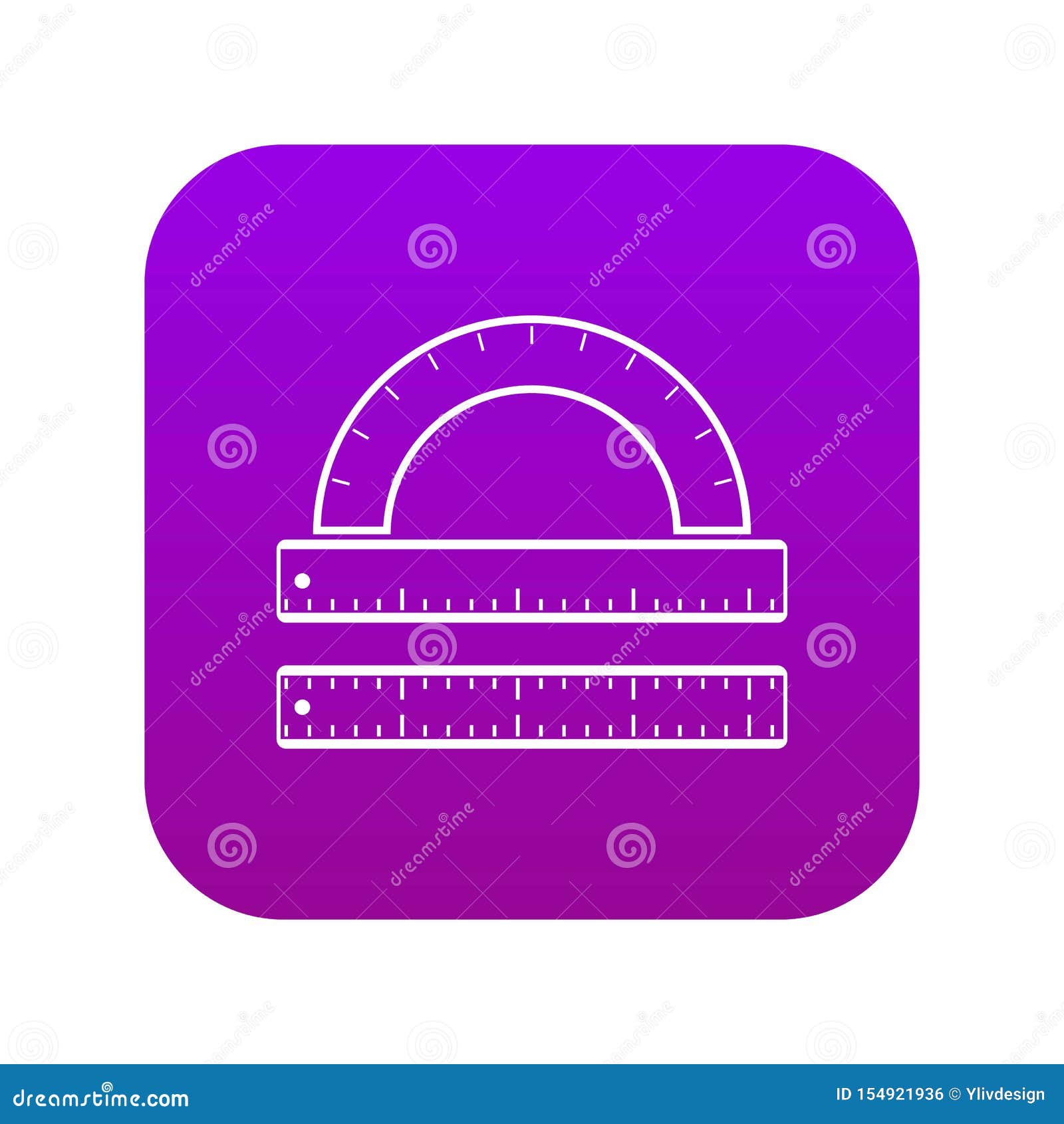Ruler and Protractor Icon Digital Purple Stock Vector - Illustration of ...