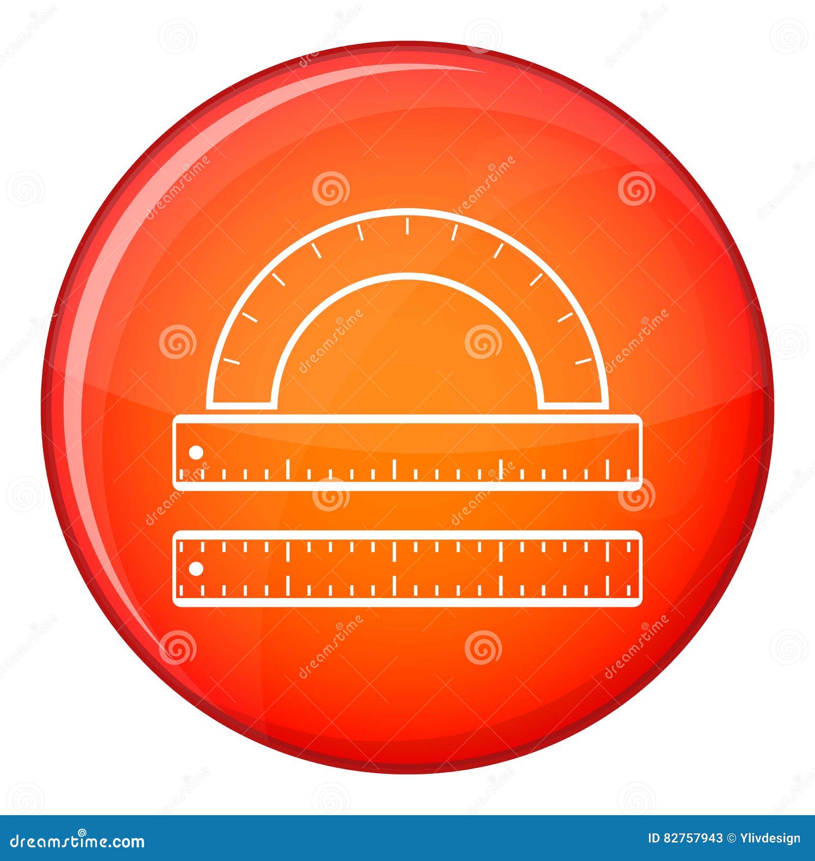 Ruler and Protractor Icon, Flat Style Stock Vector - Illustration of ...