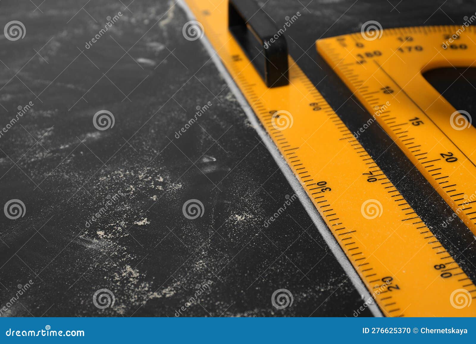 Ruler and Protractor with Measuring Length and Degrees Markings on ...