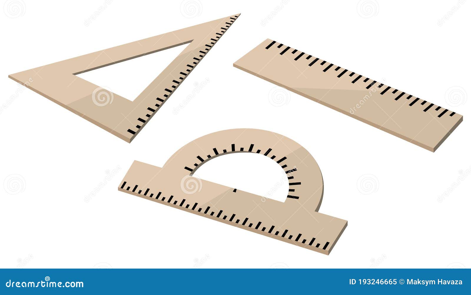 Ruler Protractor Square. New Collection of School Supplies for Geometry ...