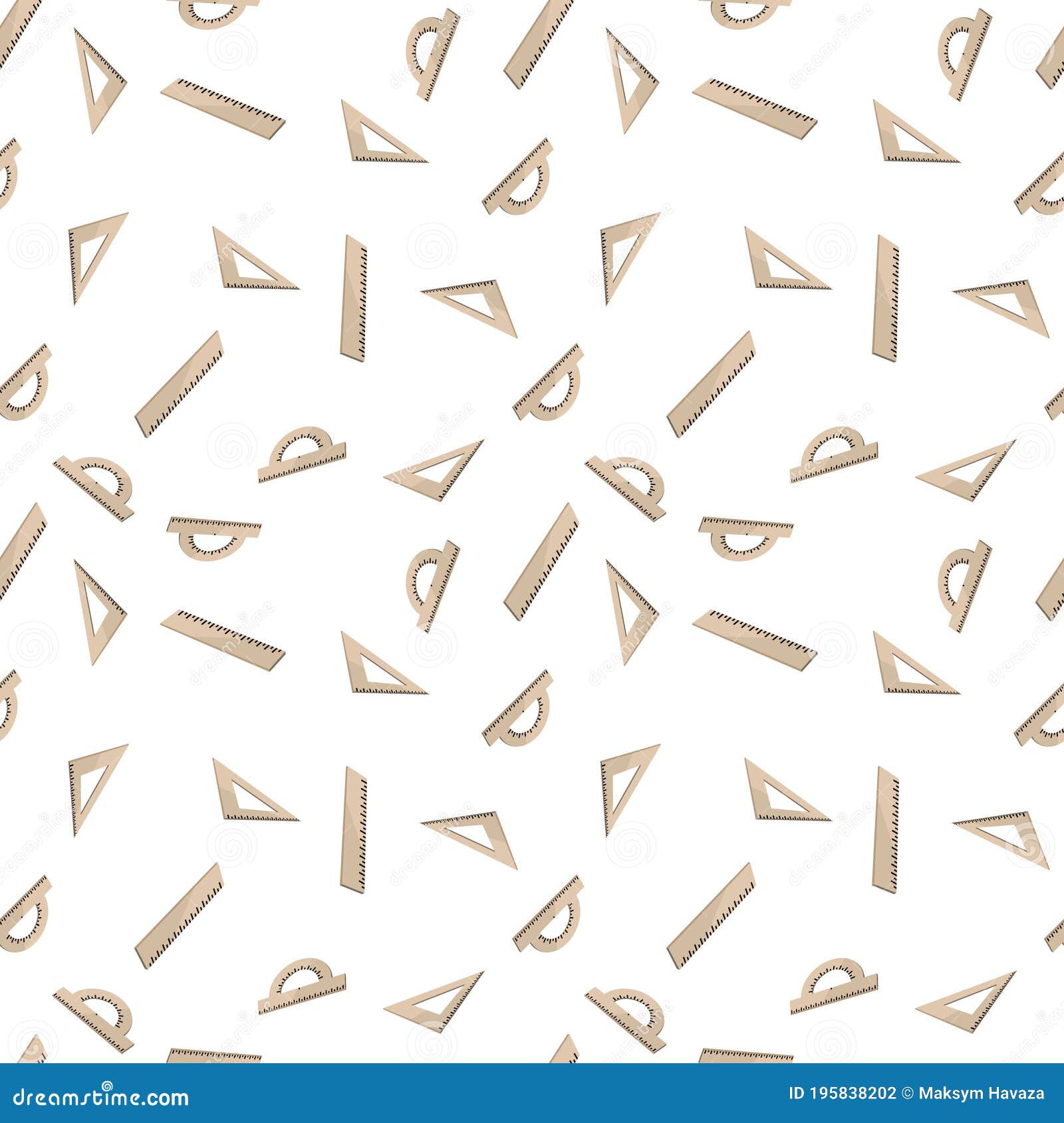 Ruler Protractor Square Pattern. New Collection of School Supplies for ...