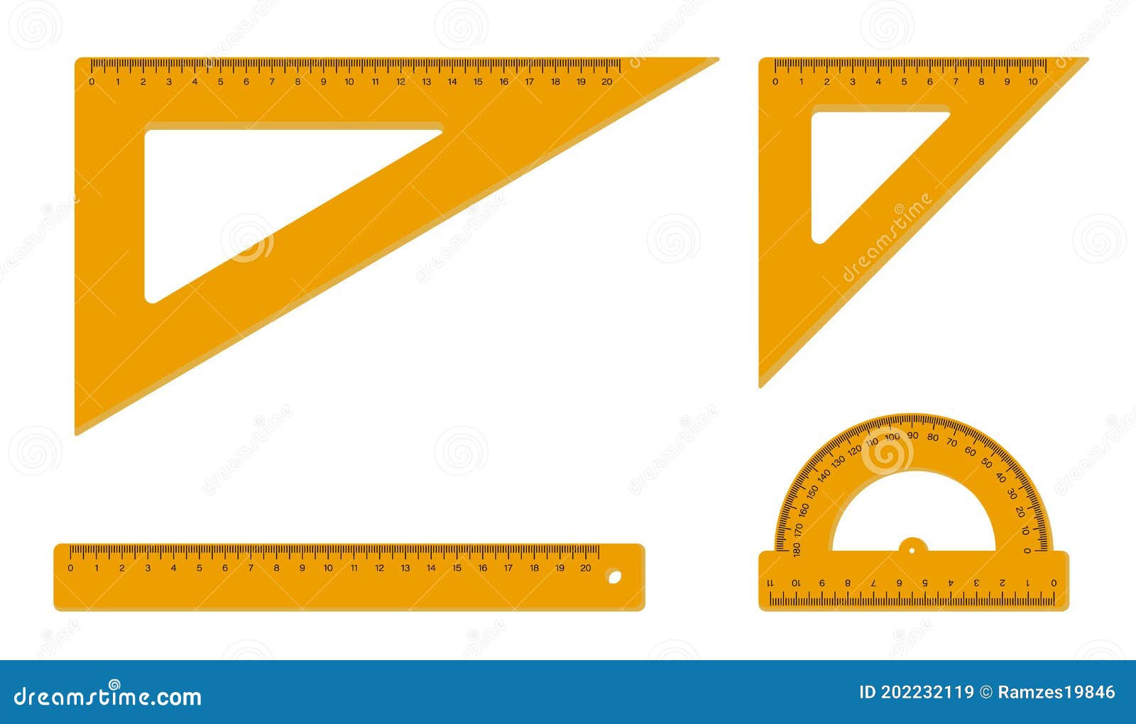 Ruler, Protractor, Triangle. School Measuring Instruments. School ...