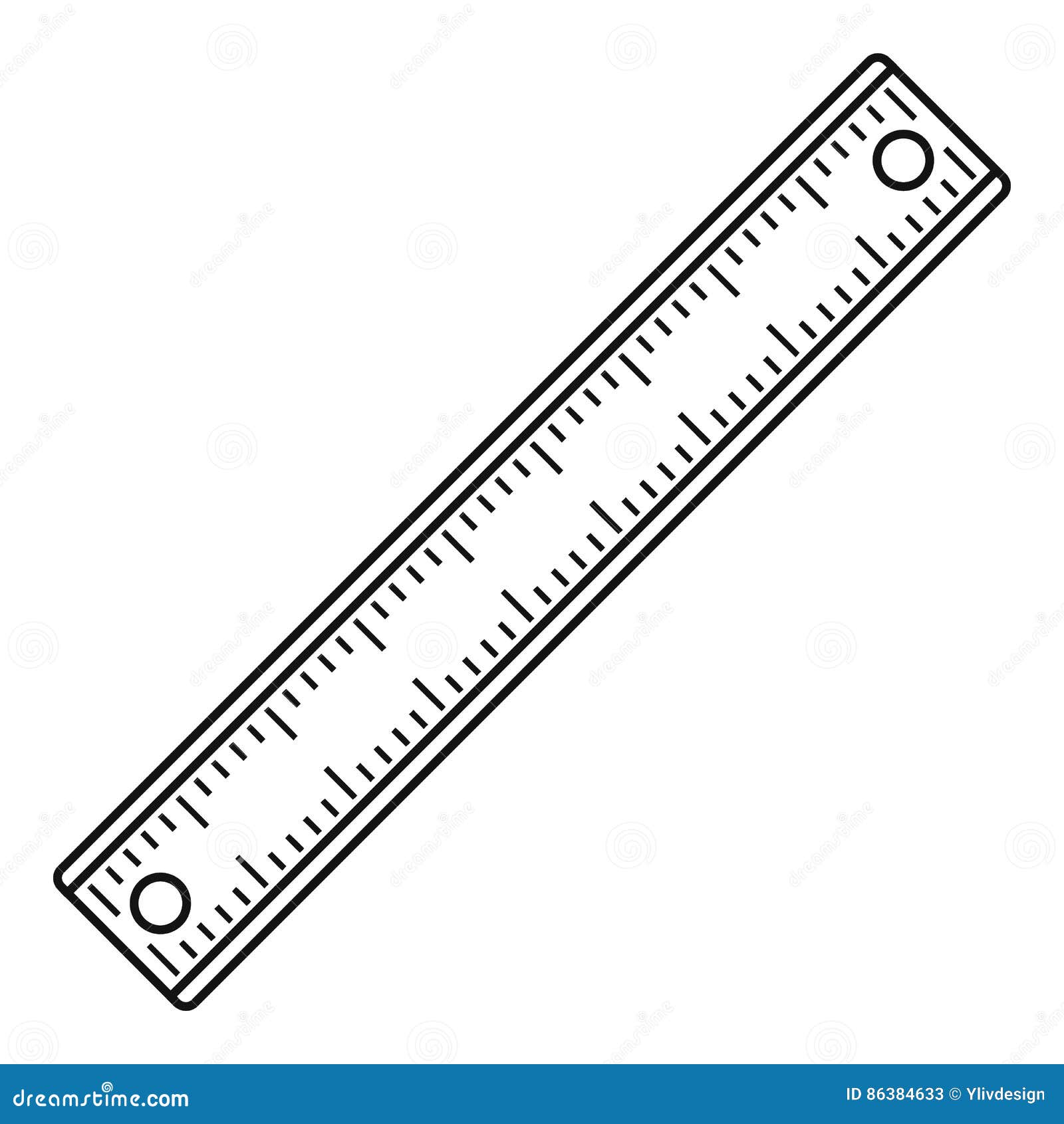 Ruler, Rectangular Shape Icon, Outline Style Stock Vector ...