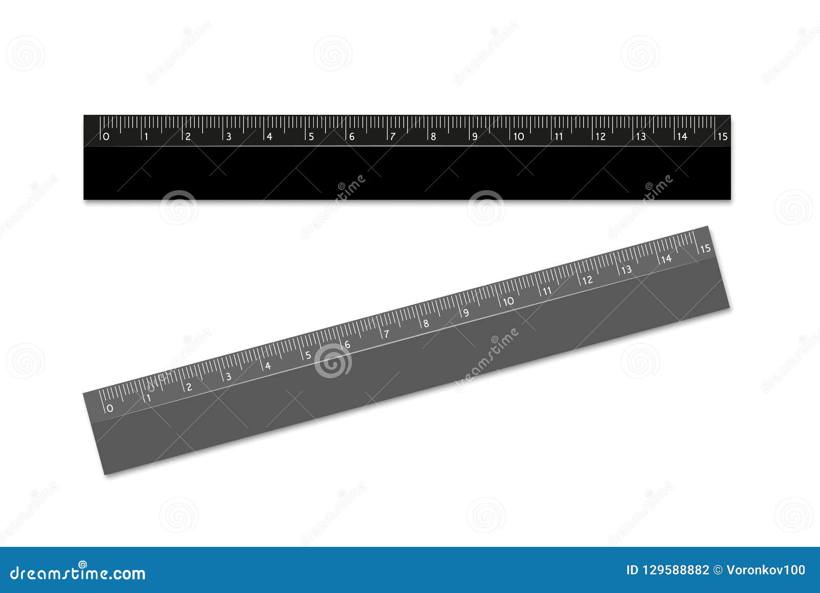 Ruler, School Black and Gray. Realistic Effect. Subject for Drawing or ...