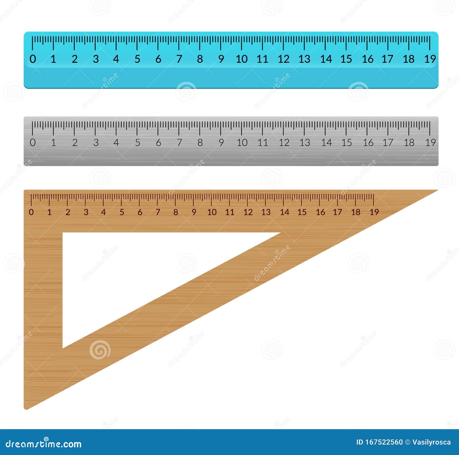 Ruler For School. Plastic Ruler Isolated On White Background. Scale ...