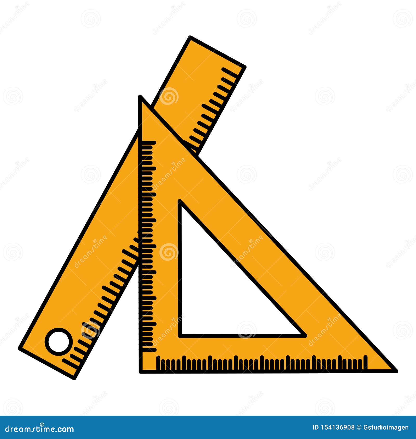 Ruler School on White Background Stock Illustration - Illustration of ...