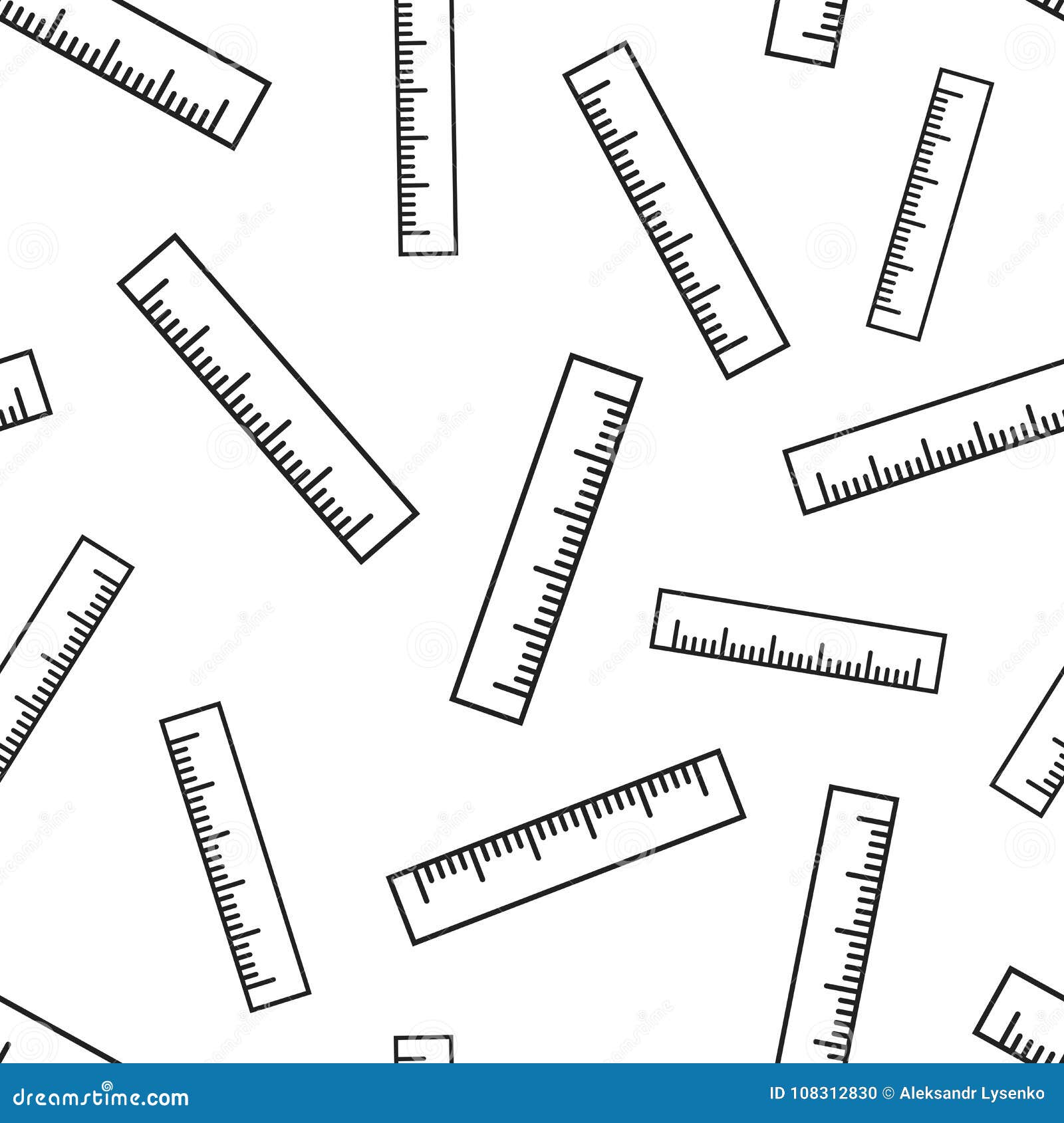 Ruler Seamless Pattern Background. Business Flat Vector Illustration ...