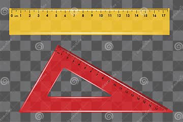 Ruler Set Square on Transparent Background Vector Stock Vector ...