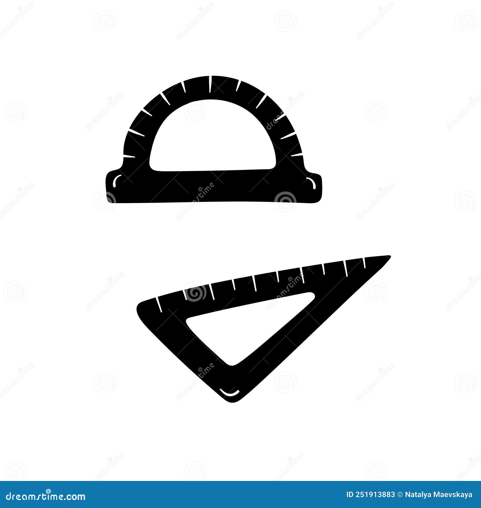 Ruler Silhouette in Simple Style, Vector Illustration. School ...