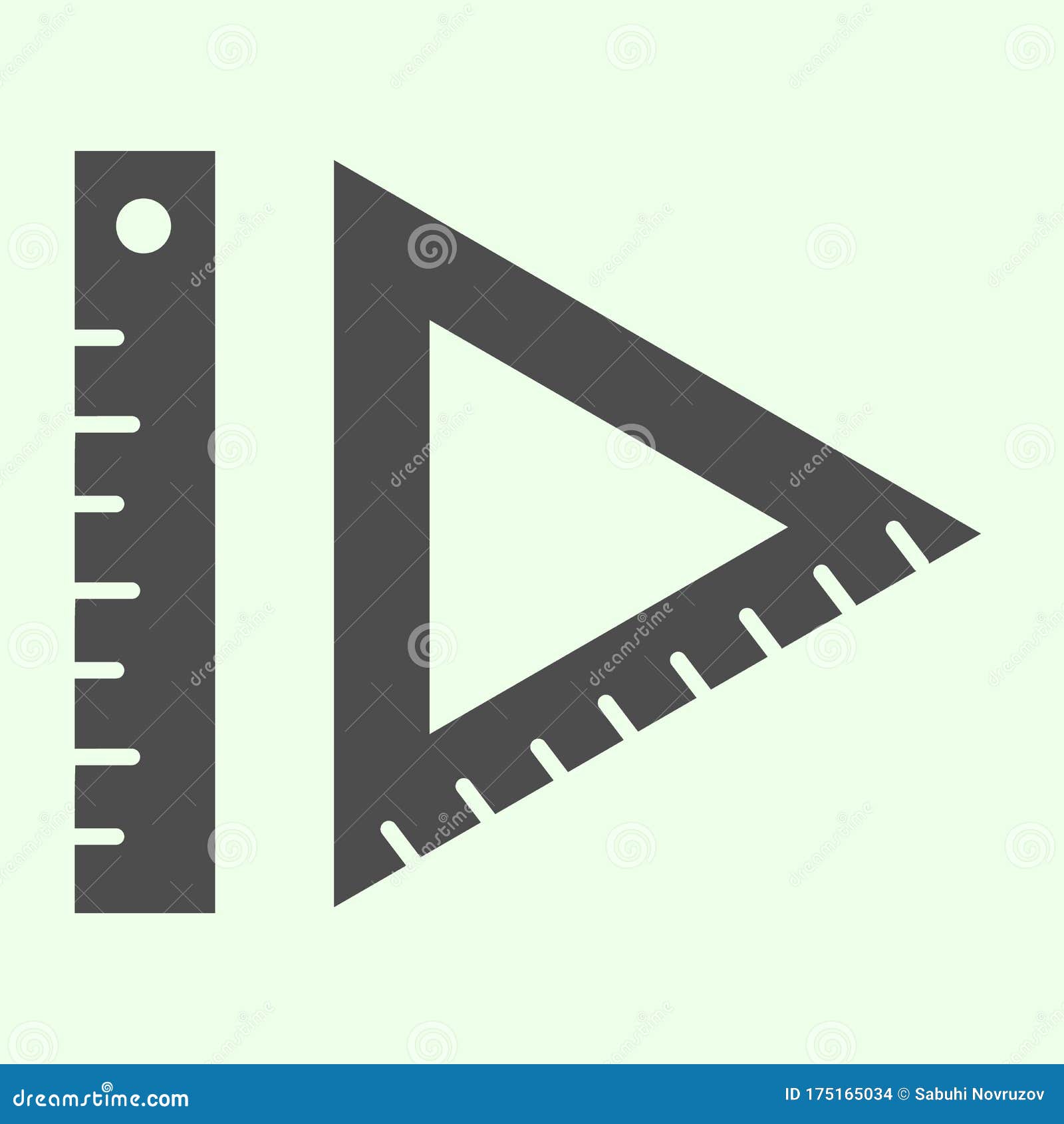 Ruler Solid Icon. Math Triangle and School Rulers Glyph Style Pictogram ...