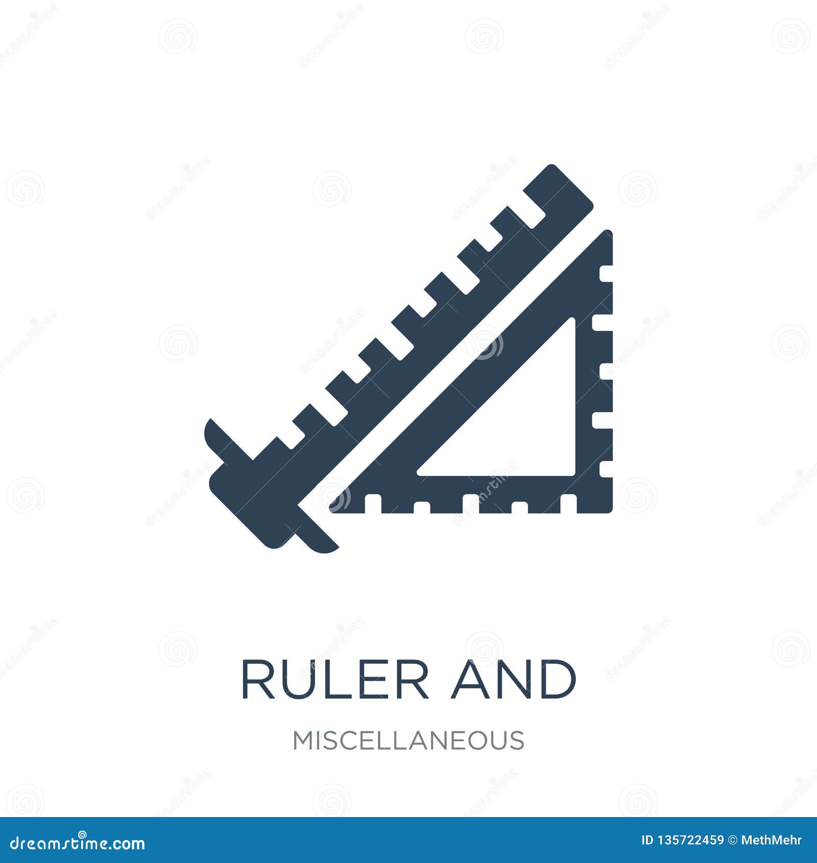 Ruler And Square Measuring Tools Icon Vector Sign And Symbol Isolated ...