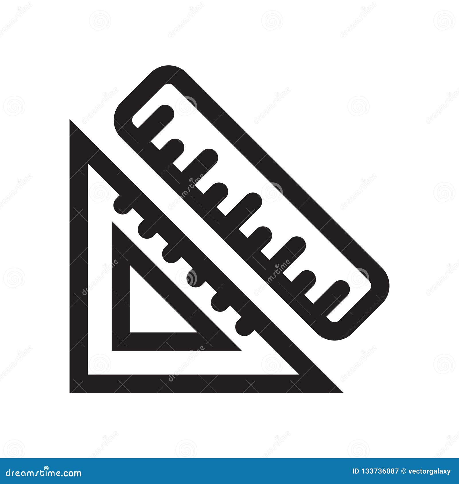 Ruler and Square Measuring Tools Icon Vector Sign and Symbol Isolated ...