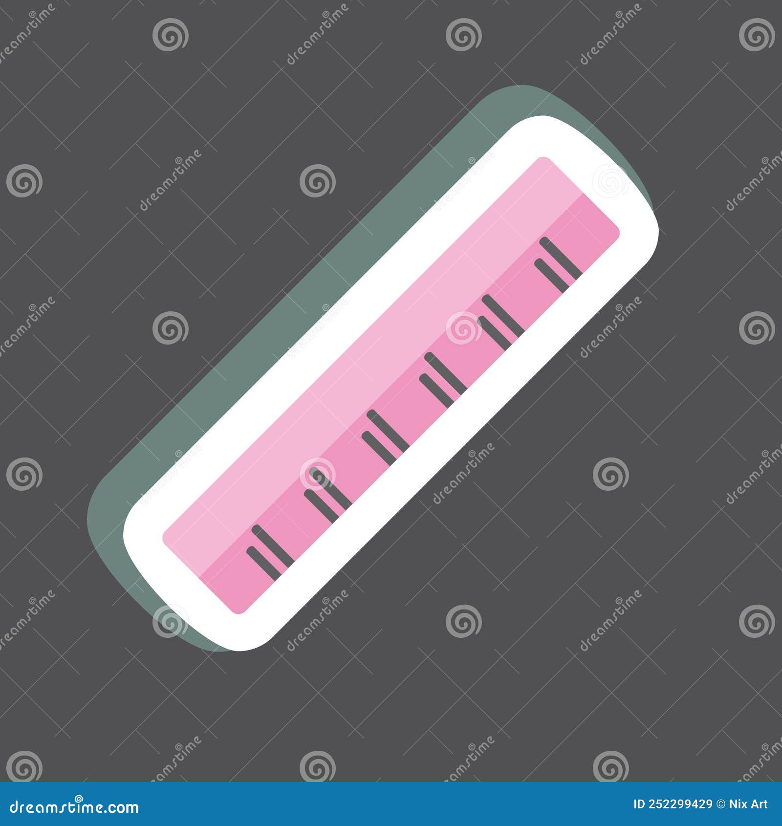 Ruler Sticker in Trendy Isolated on Black Background Stock Illustration ...