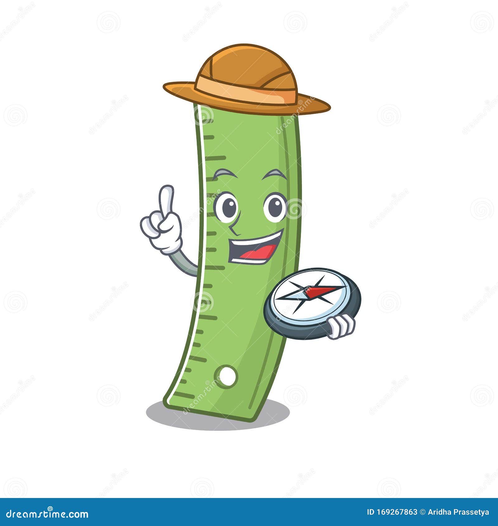 Ruler Stylized Explorer In Having A Compass Stock Vector Illustration Of Explorer Adventure