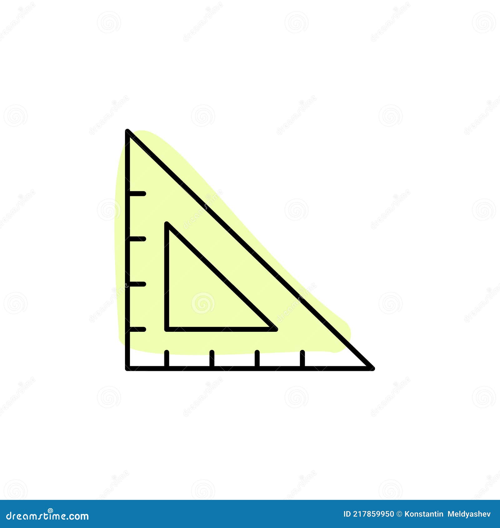 Ruler, Triangle with Color Shadow Vector Icon in Construction Tools Set ...