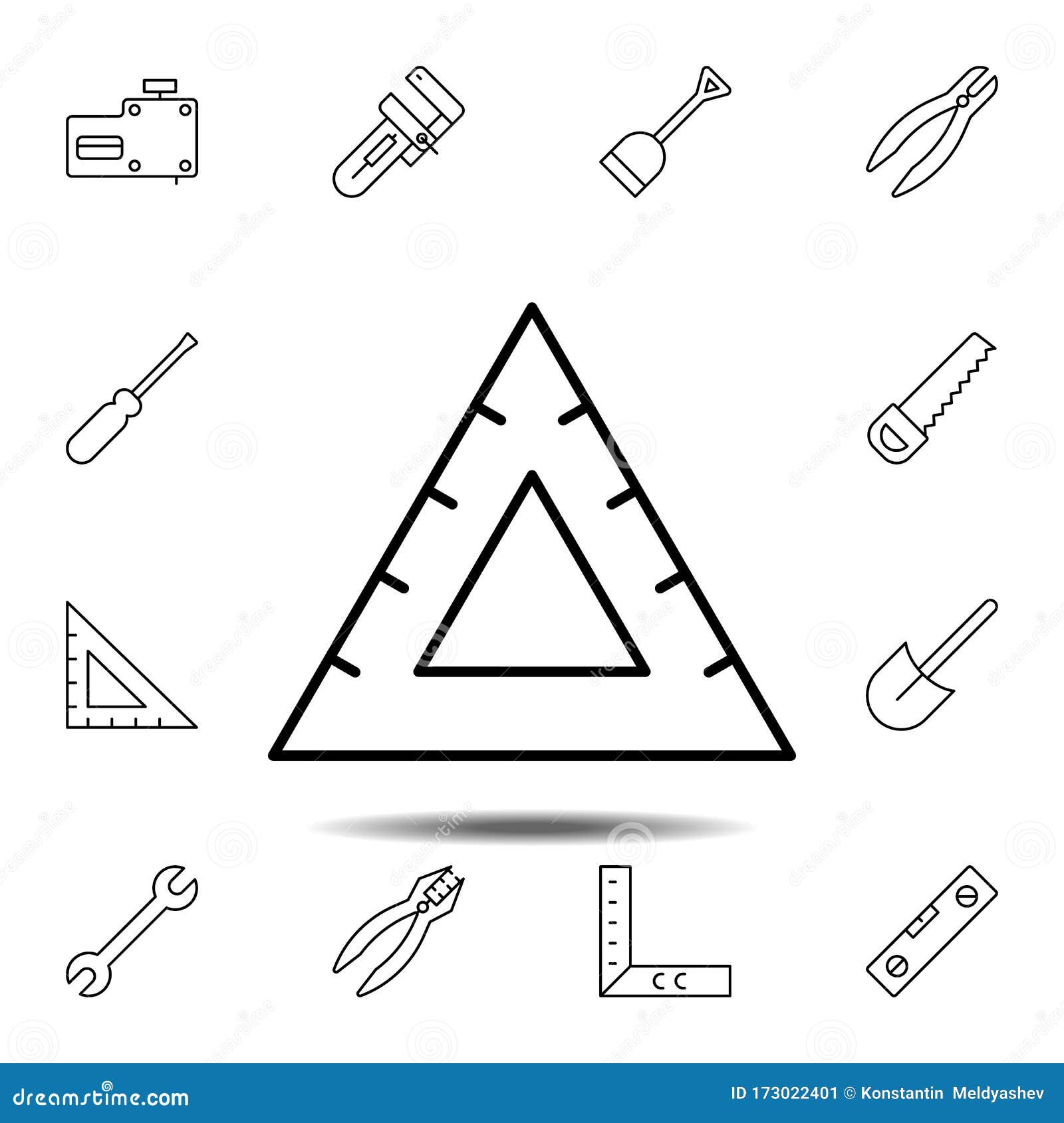 Ruler, Triangle Icon. Simple Thin Line, Outline Vector Element of ...