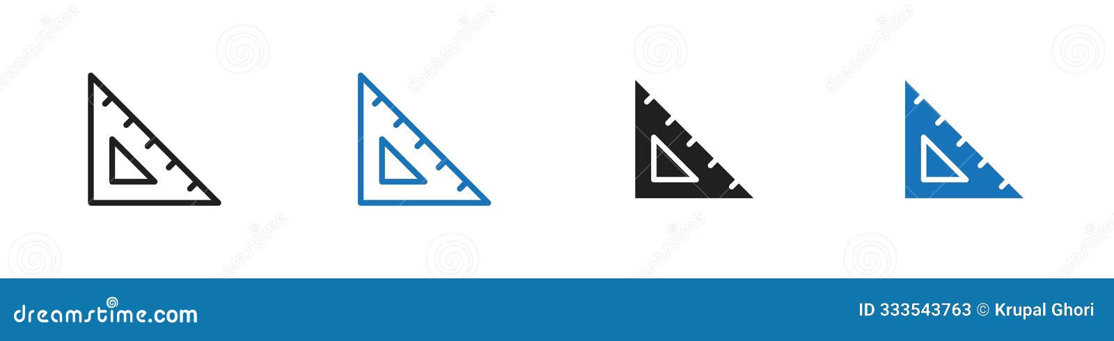 Ruler Triangle Hand Drawn In Doodle Style. Scandinavian Simple ...