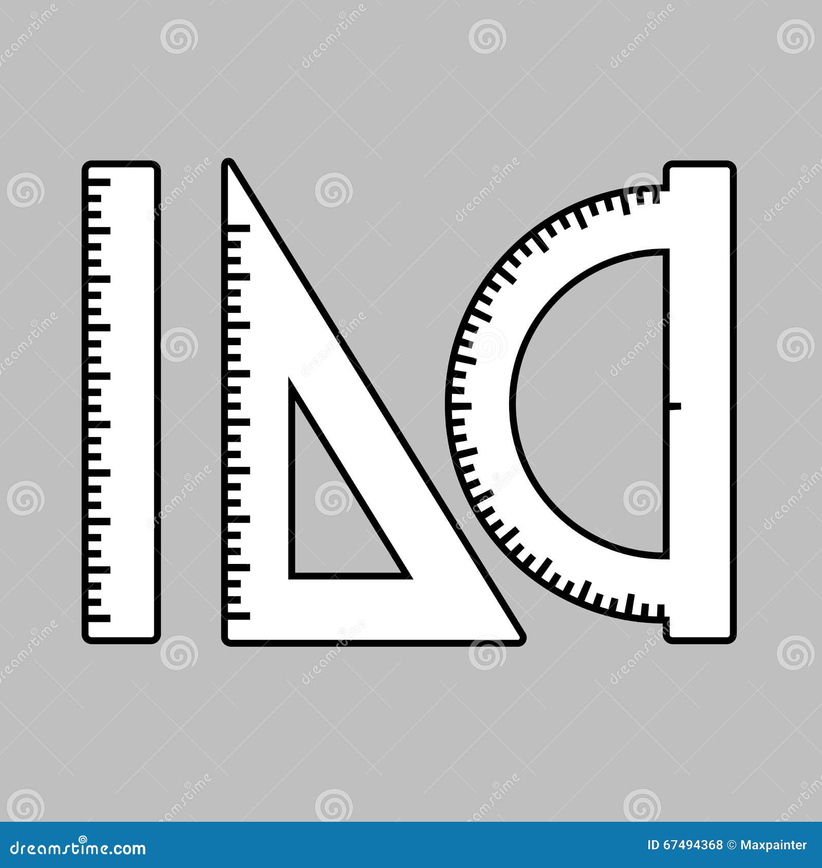 Ruler triangle protractor stock vector. Illustration of geometry - 67494368
