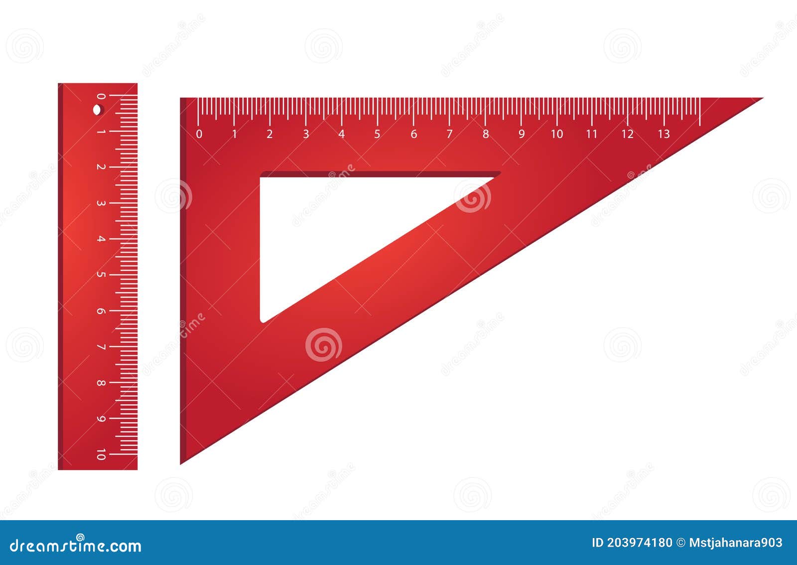Ruler and Triangle Realistic Vector Illustration Stock Vector ...